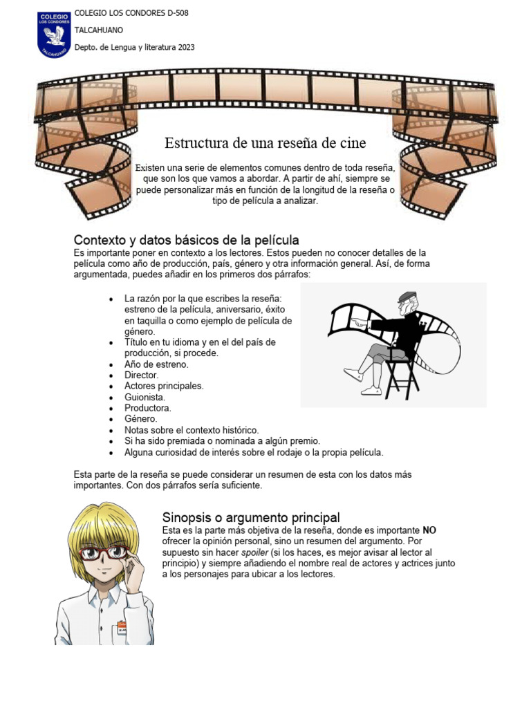 Estructura de Una Reseña de Cine | PDF