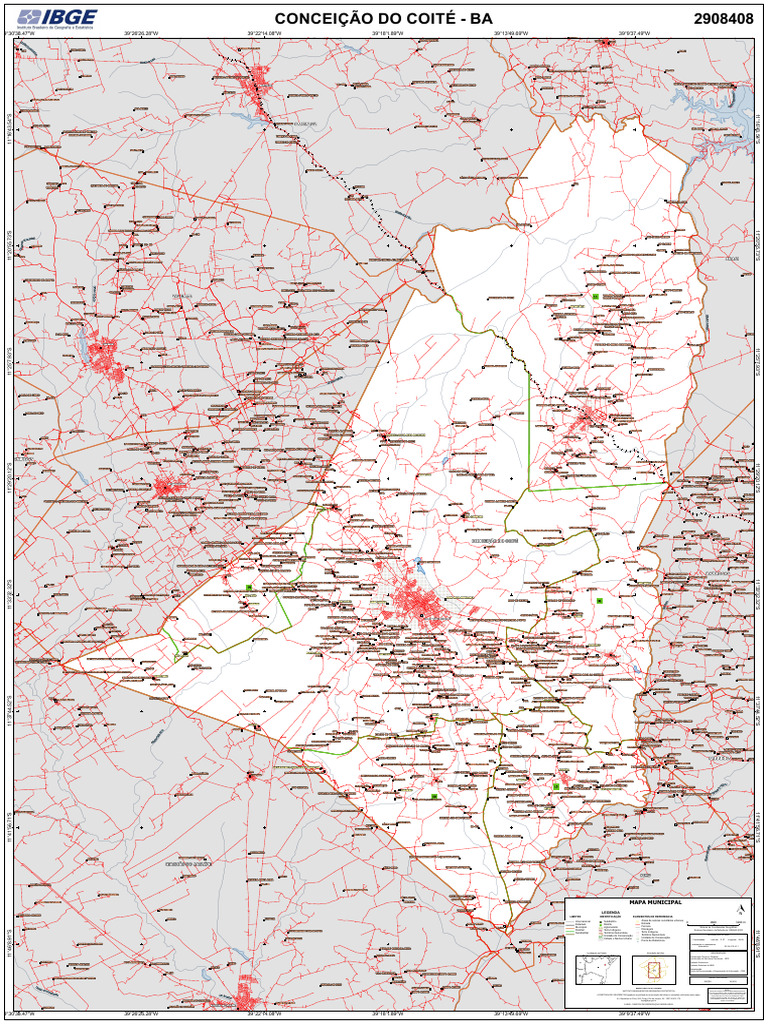 Mapa Municipal de Conceição do Coité | PDF | Mapa | Brasil