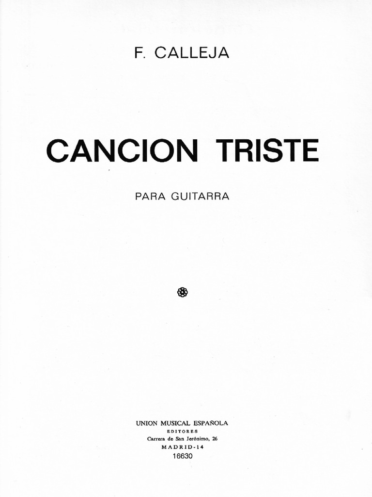 Cancion Triste by Francisco Calleja | PDF