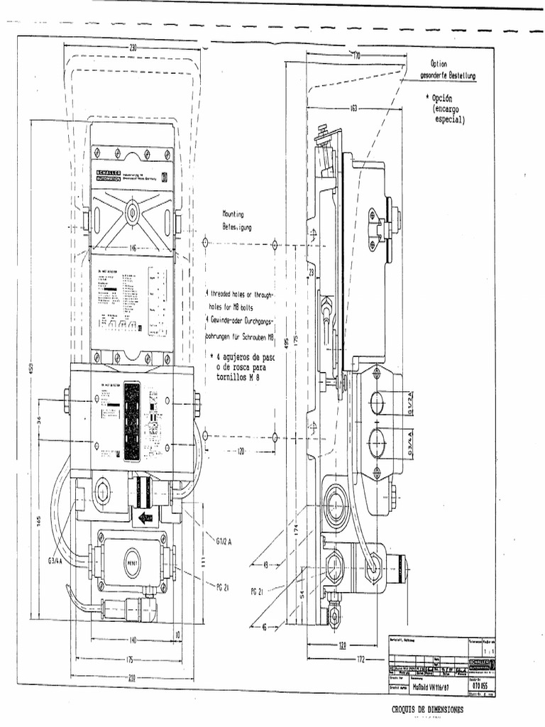 08-VISATRON - VN116-87 - Croquis de Dimensiones | PDF