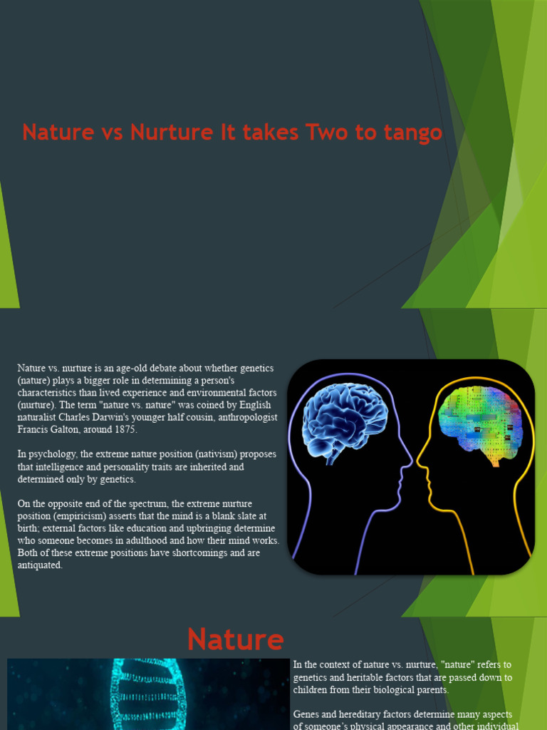 Nature Vs Nurture It Takes Two To Tango. | PDF | Nature Versus Nurture ...