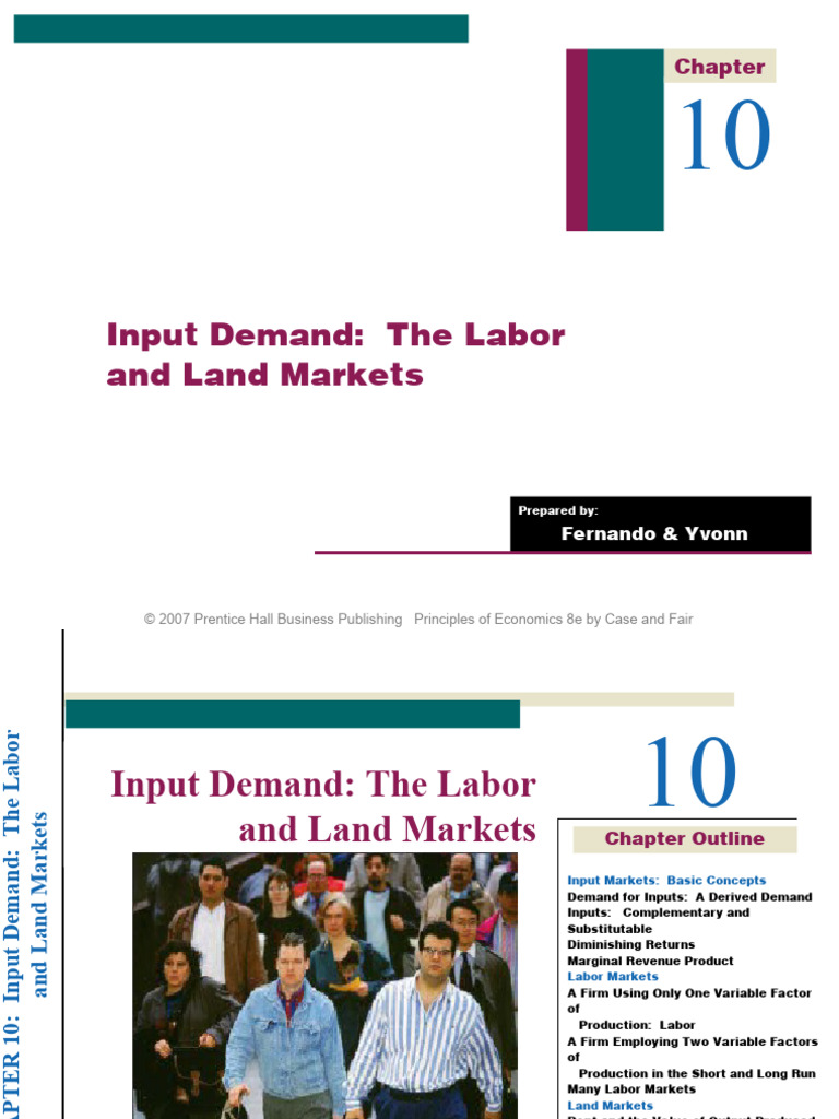 Chapter 10 Input Demand The Labour And Land Markets Pdf Labour Economics Demand 