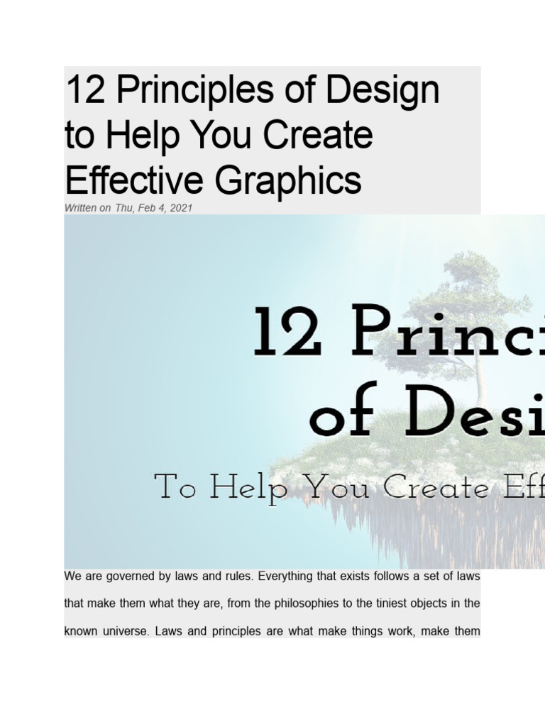 Unit I A 1 Principles of Design | PDF | Pattern | Hierarchy