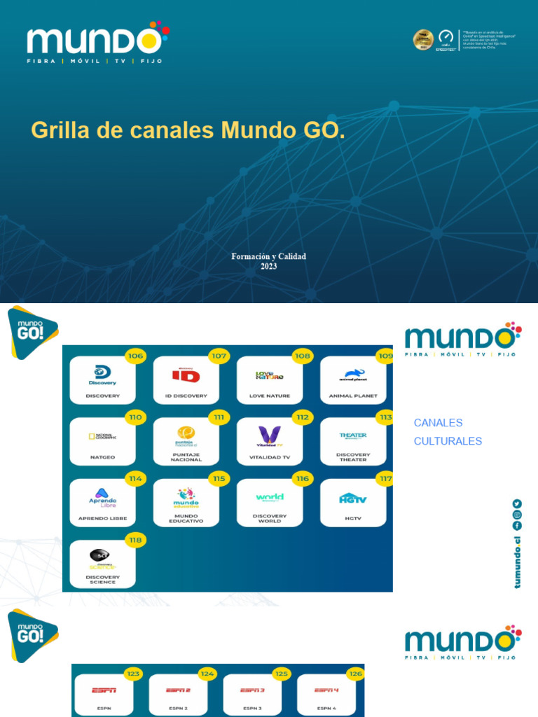 Grilla de Canales Mundo Go | PDF
