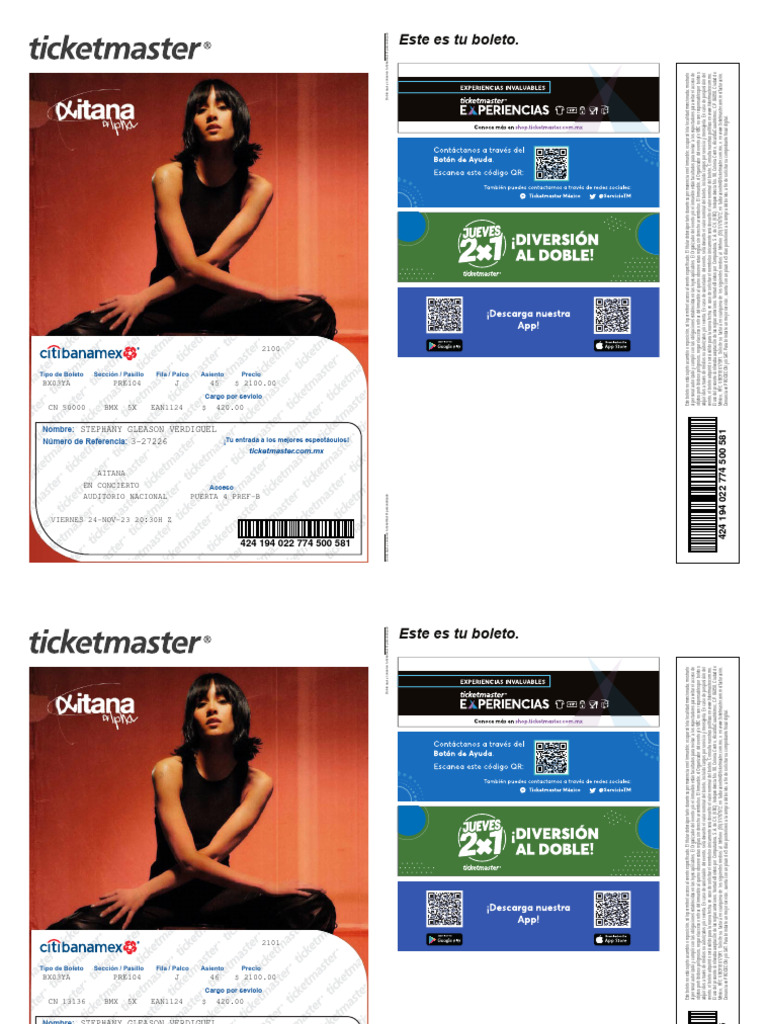 Boletos Aitana | PDF