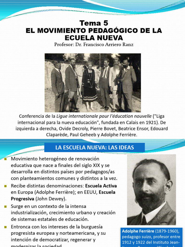 El Movimiento de la Escuela Nueva | PDF | John Dewey | Aprendizaje