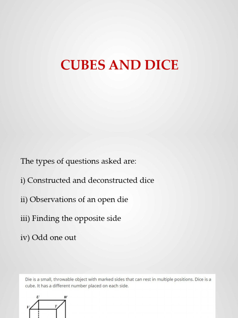 WC - Cubes and Dice | PDF | Dice
