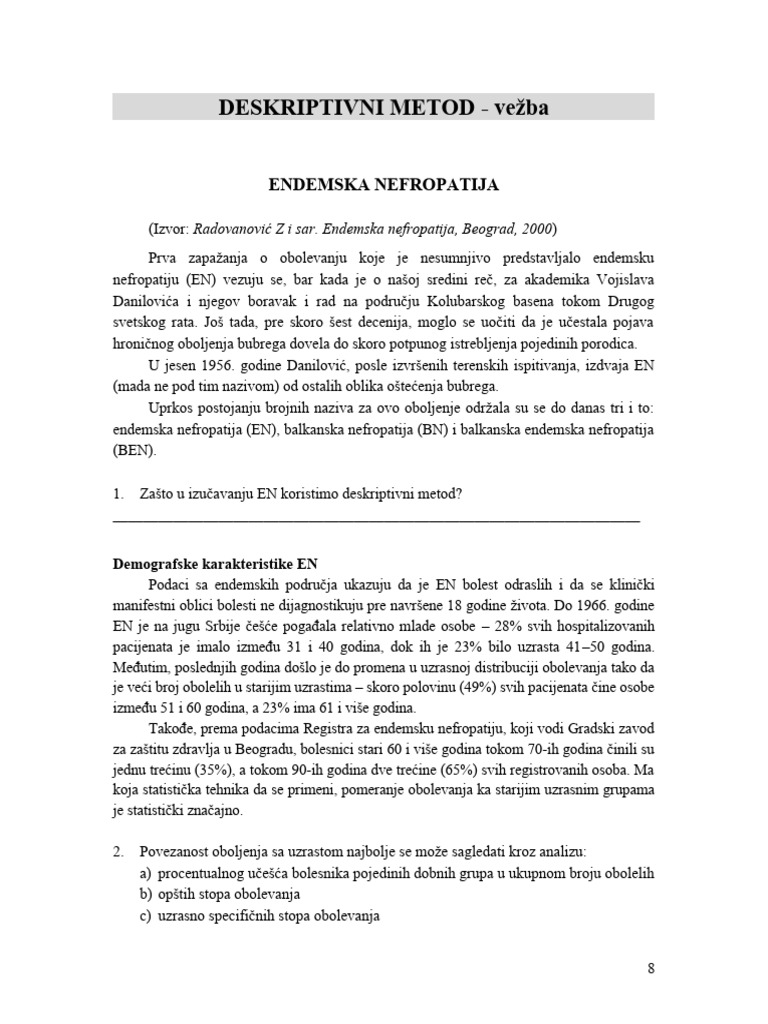 Vezba 4 Deskriptivni Metod | PDF