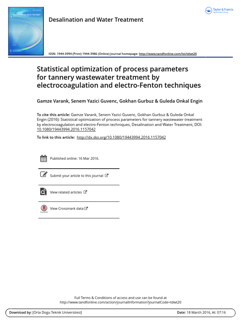 ELECTROCOAGULACION | PDF | Physical Sciences | Materials