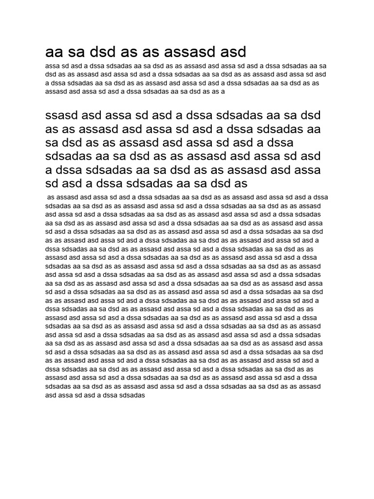 Aa Sa DSD As As Assasd Asd | PDF