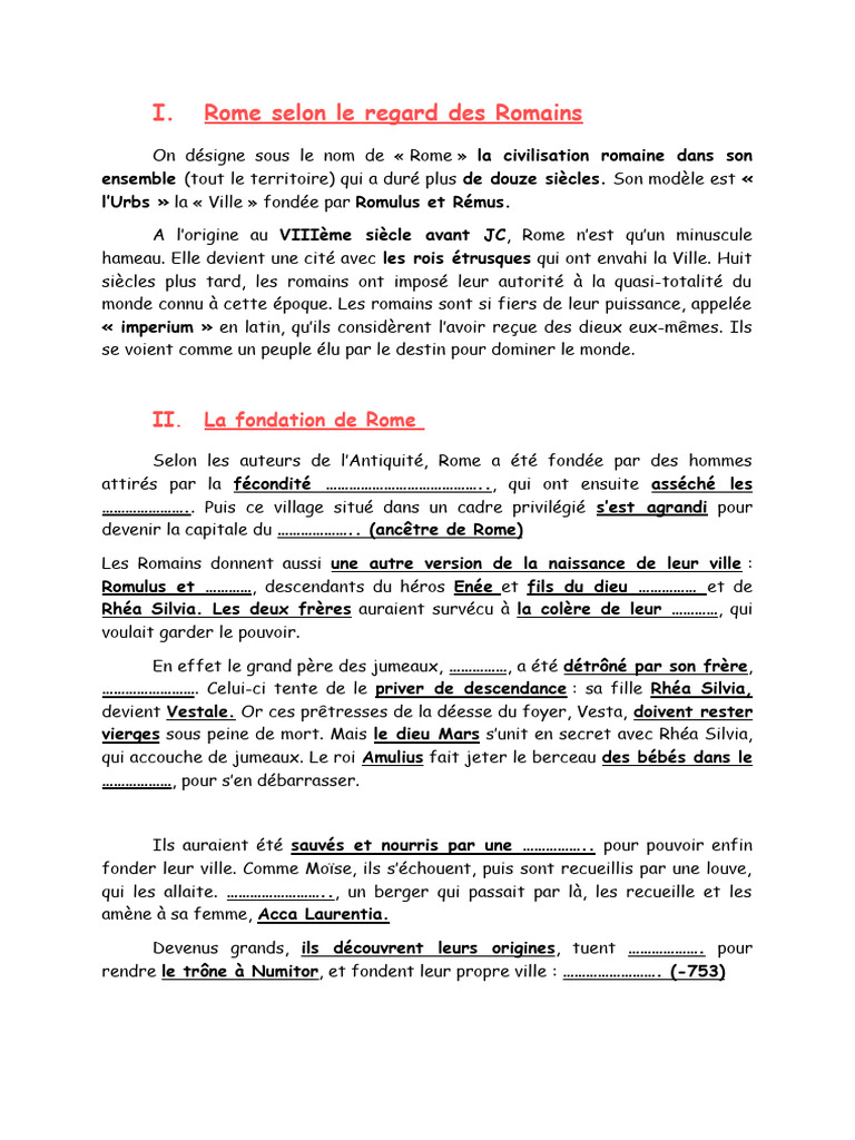 La fondation mythique de Rome | PDF | Romulus et Rémus | Rome antique