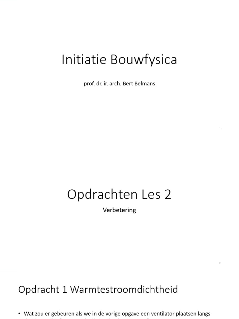 Initiatie Bouwfysica Les2 - EPB en Energiebalans | PDF