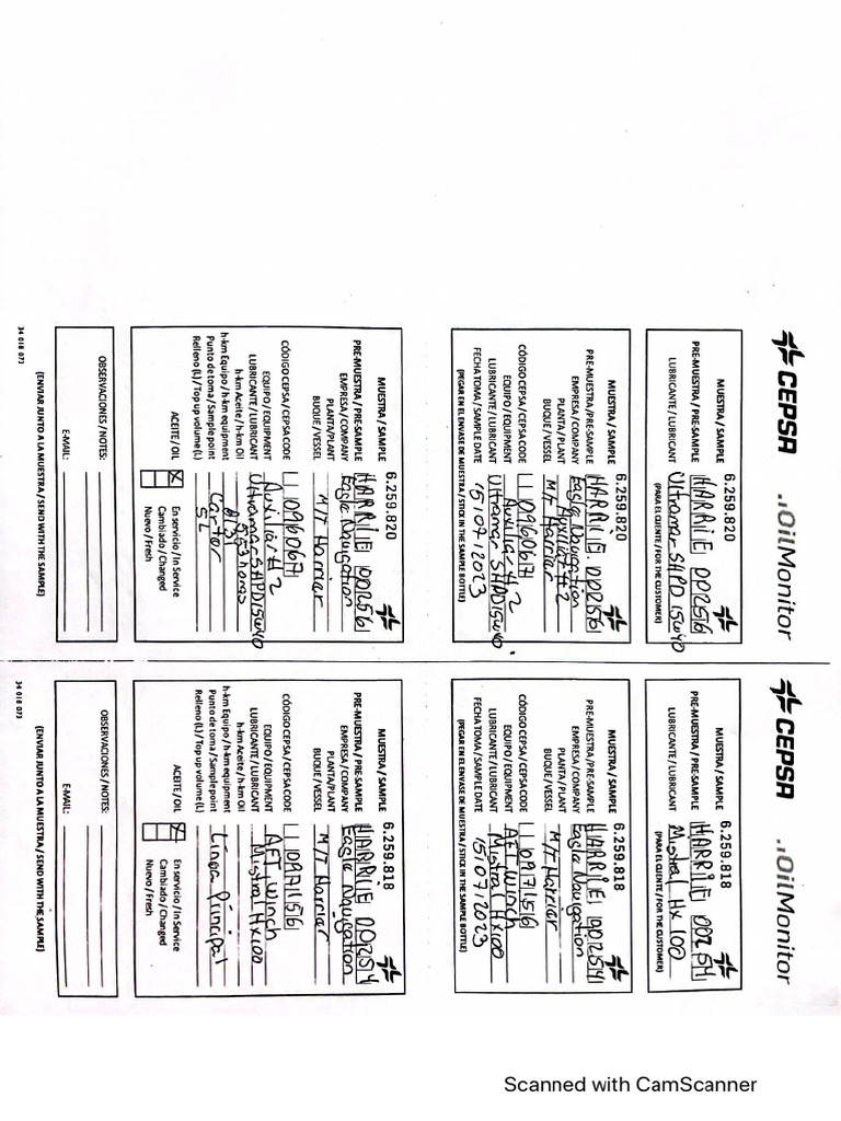 Etiquetas de Muestras 4 | PDF
