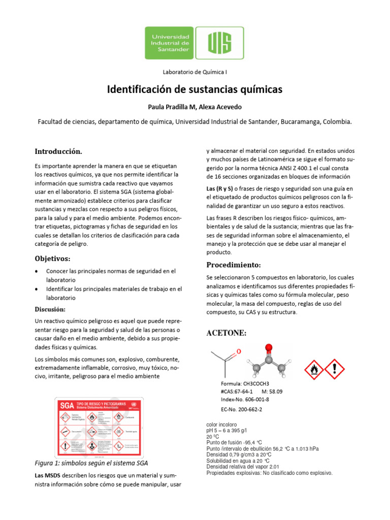 Identificación de Sustancias PDF | PDF | Laboratorios | Química