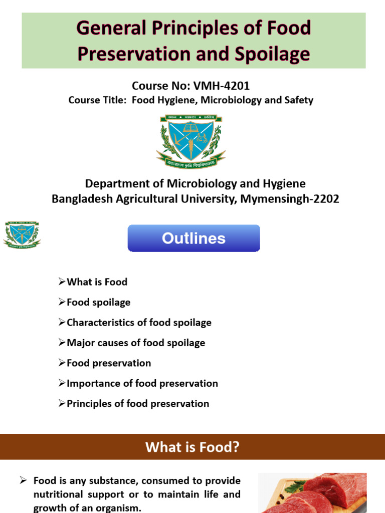 Food Preservation and Spoilage Principles | PDF | Foods | Food Preservation