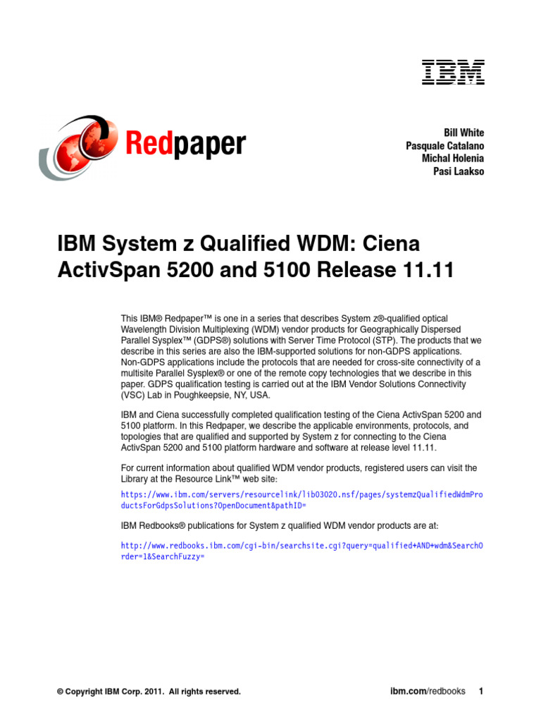 Redp4720 Ciena WDM | PDF | Wavelength Division Multiplexing | Fiber ...