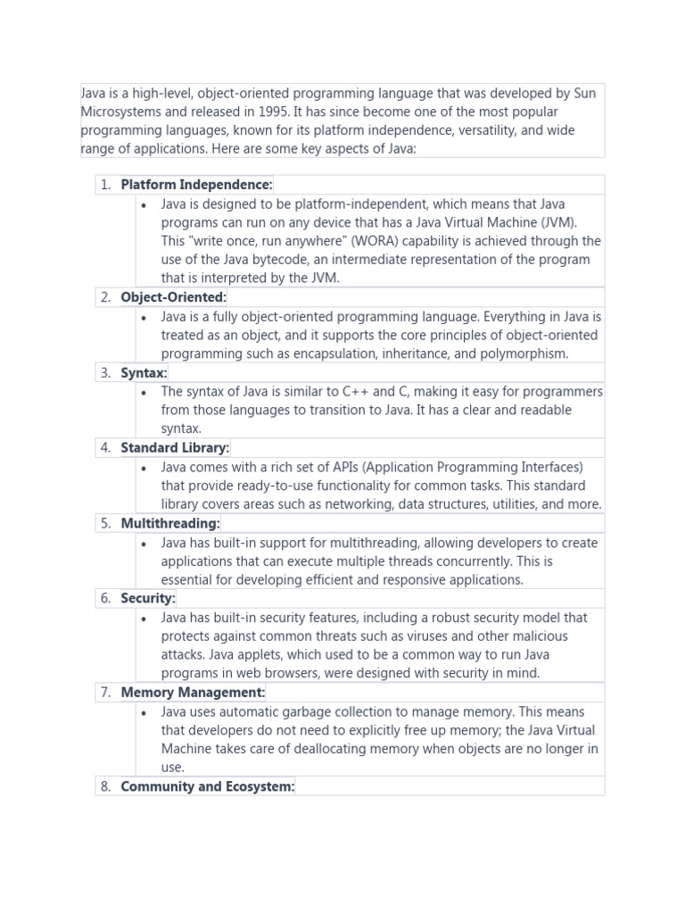 Java Pdf Java Programming Language Cross Platform Software