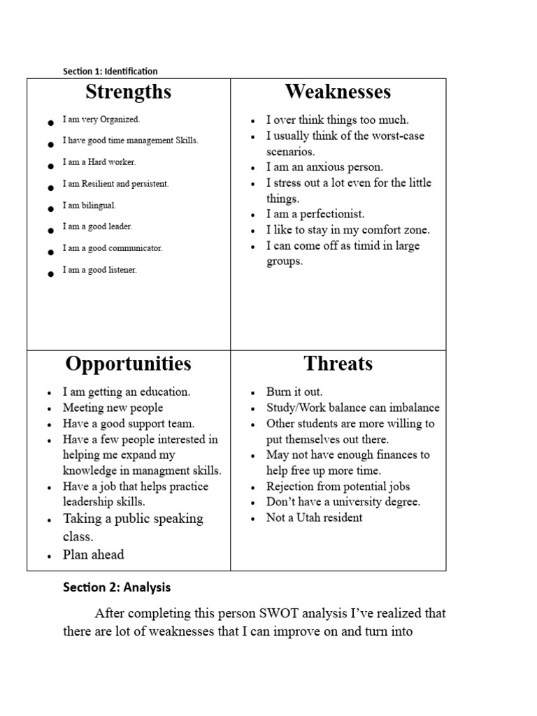 Signature Assignment - Swot Analysis | PDF | Swot Analysis | Cognition