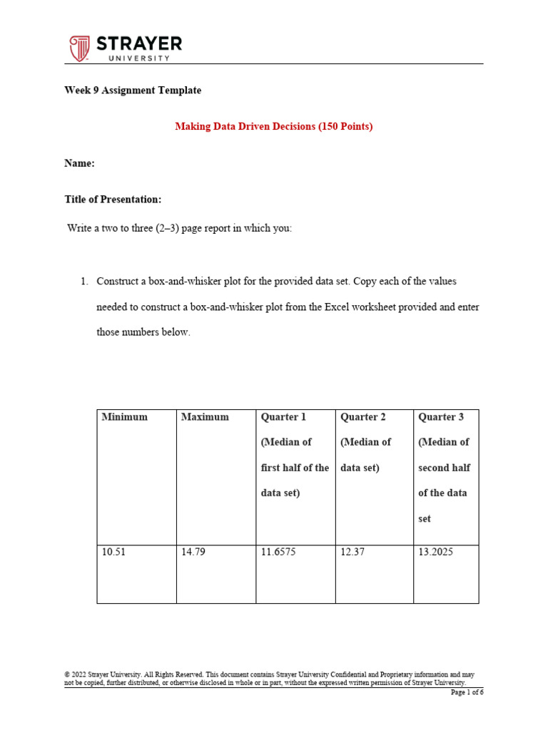 CF Week 9 Assignment Template | PDF | P Value | Median