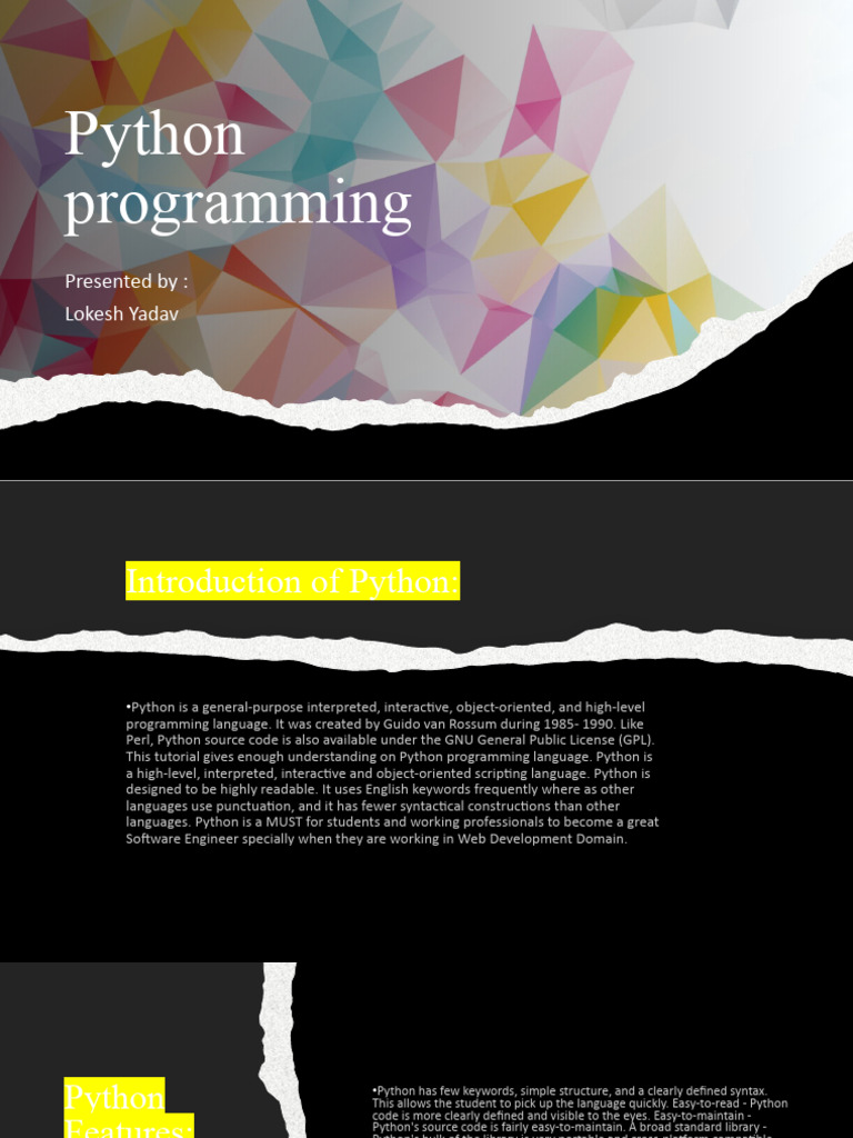 Pp Presentation Pdf Python Programming Language Computer Programming