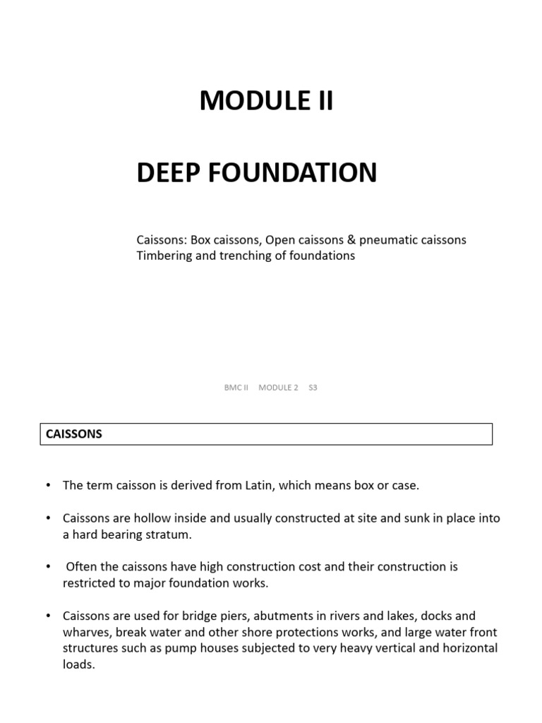 Module 2 - Deep Foundation - 3 | PDF | Deep Foundation | Foundation (Engineering)