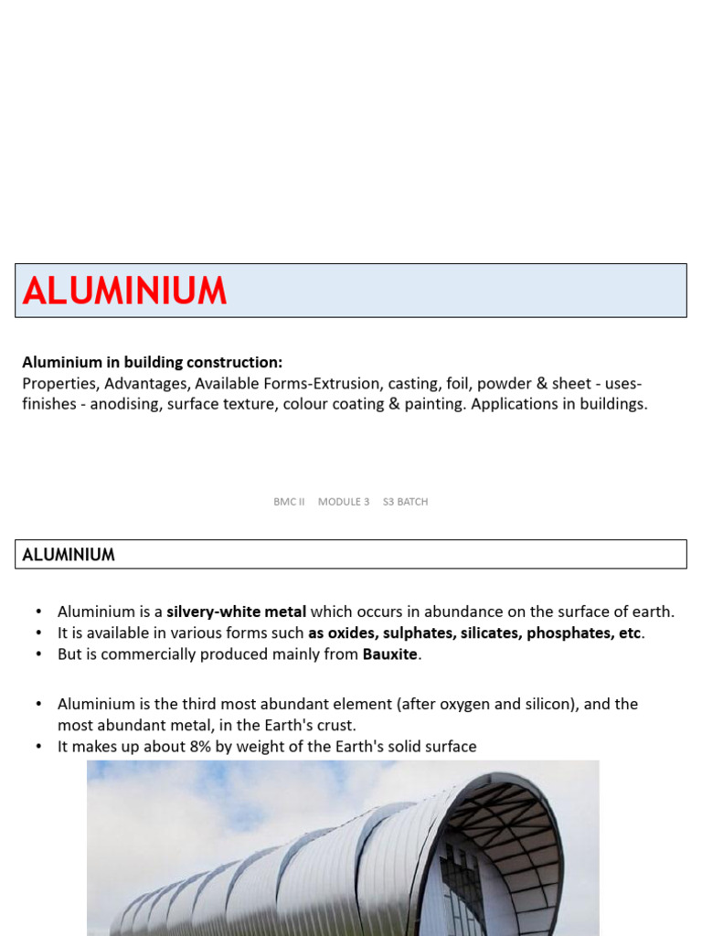 Module 3 Aluminium | PDF | Aluminium | Metals