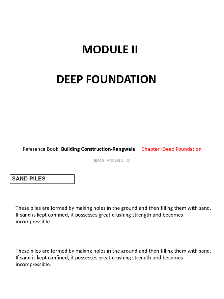 Module 2 - Deep Foundation - 2 | PDF | Deep Foundation | Building Engineering