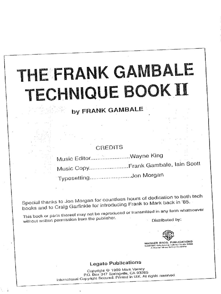 Toaz - Info Frank Gambale The Frank Gambale Technique Book II 1988 PR | PDF