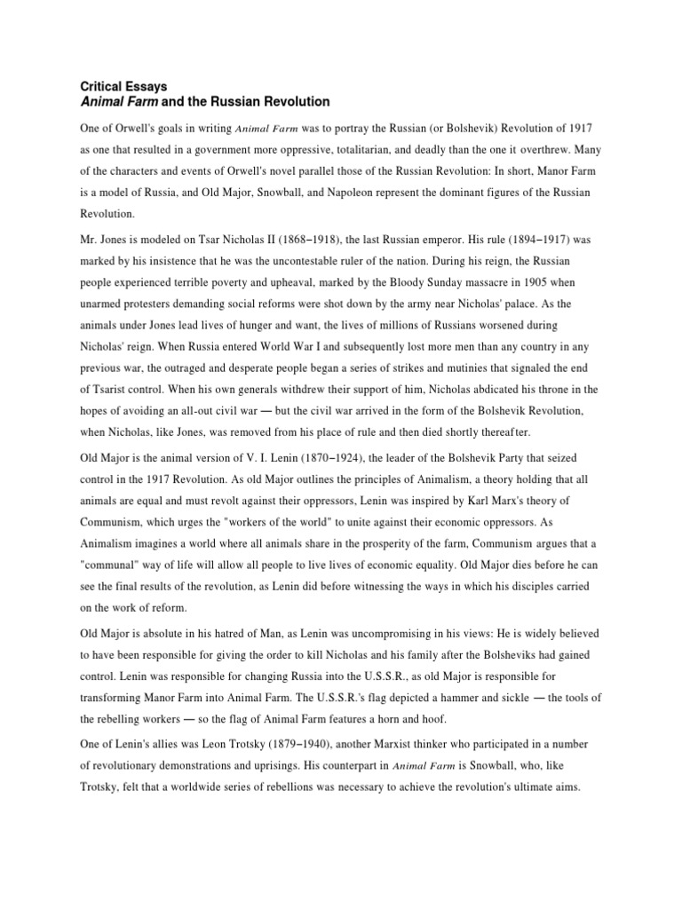Animal Farm | PDF | Russian Revolution | Vladimir Lenin