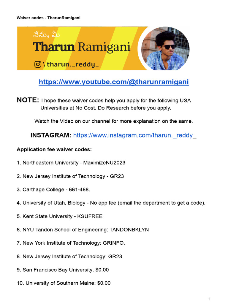 Waiver Codes | PDF | Science