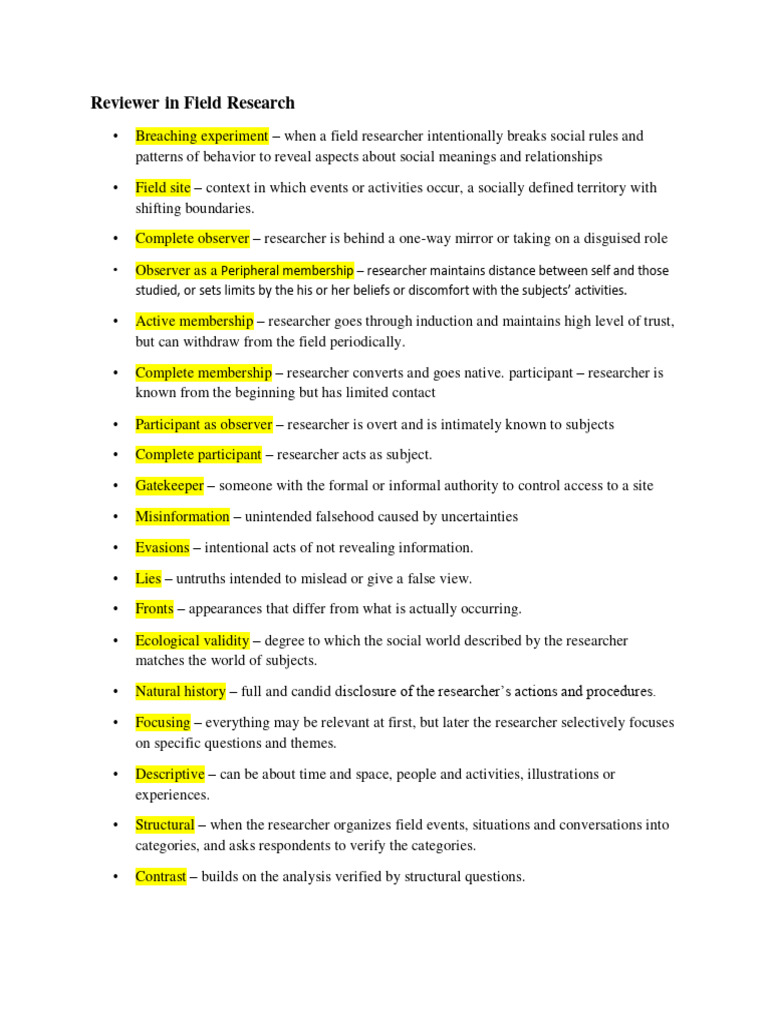 Reviewer in Field Research | PDF