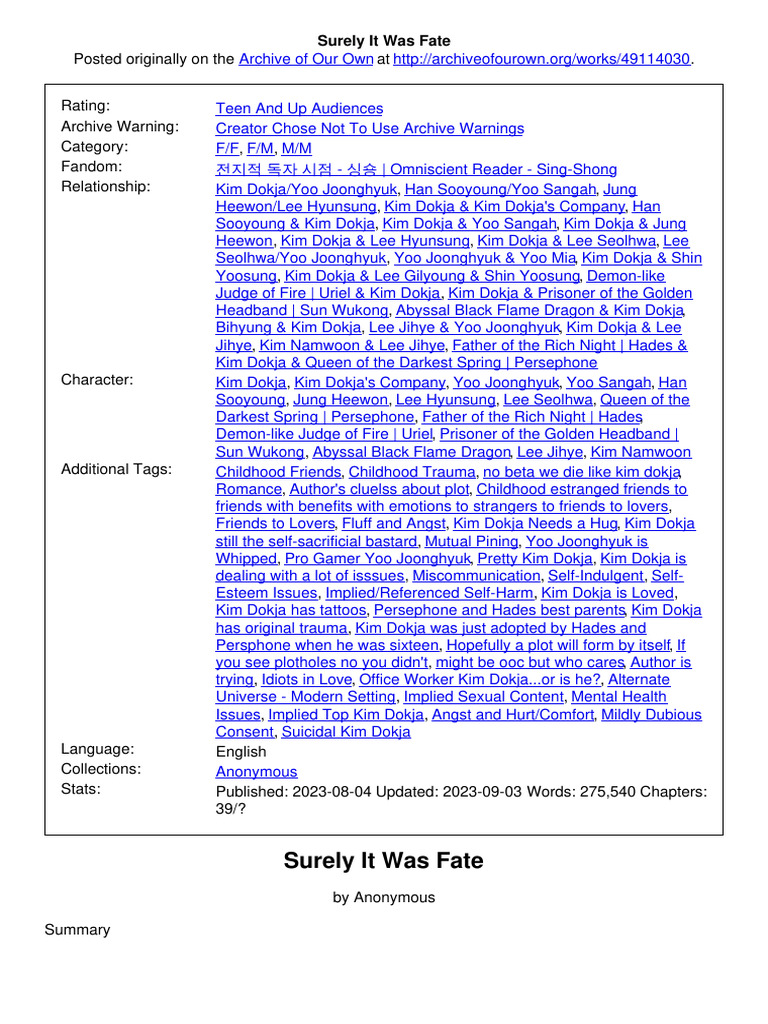 Surely It Was Fate | PDF