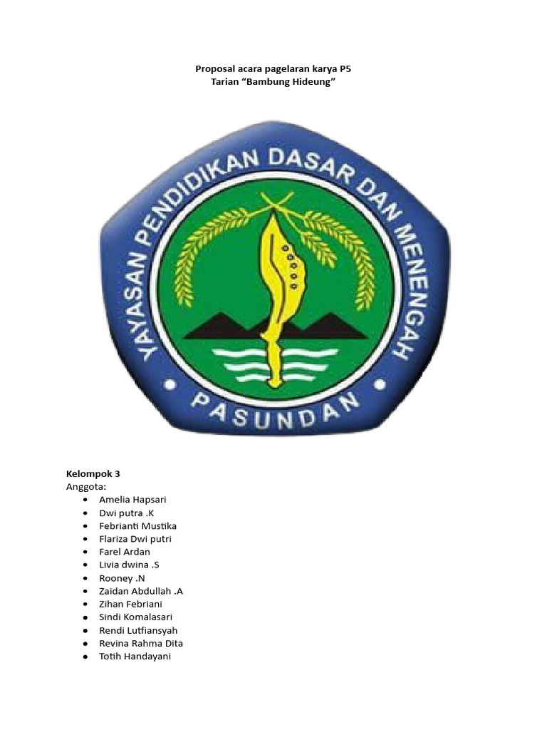 Proposal Pagelaran Tari Bambung Hideung | PDF | Perjalanan