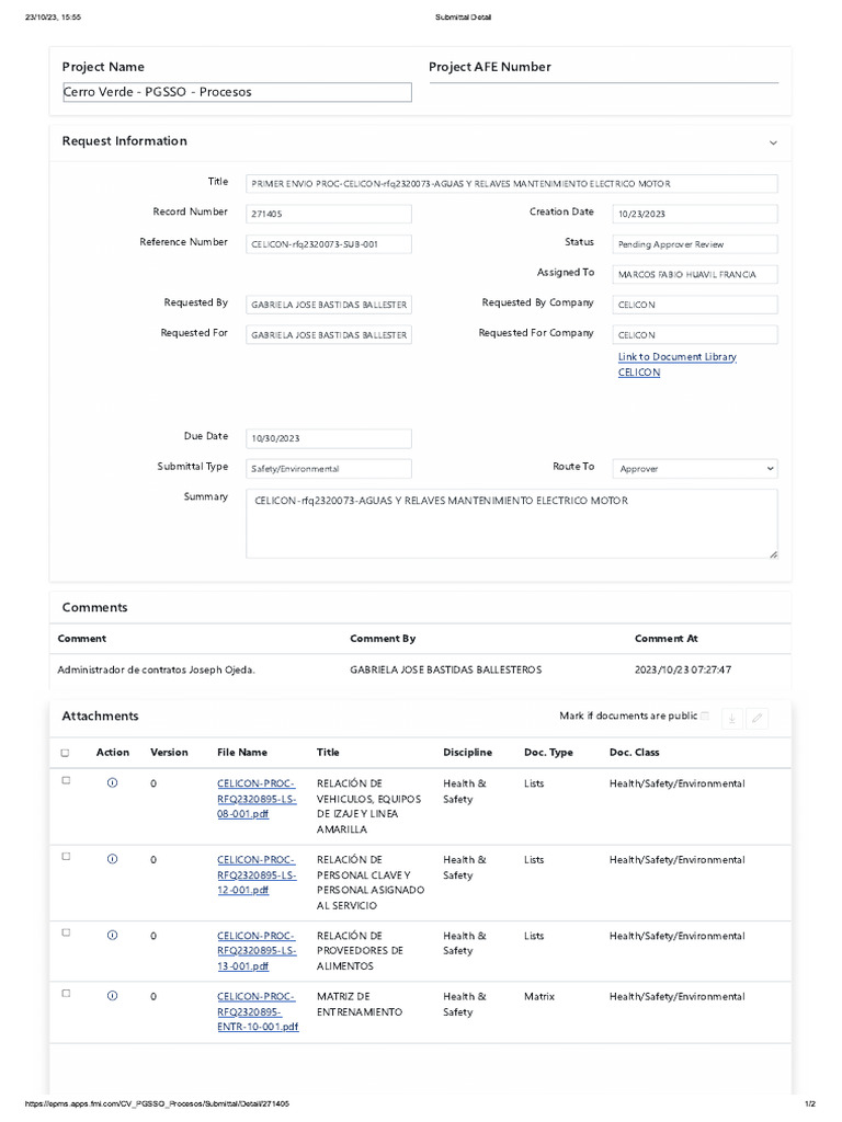 Submittal Detail-001-Rfq | PDF