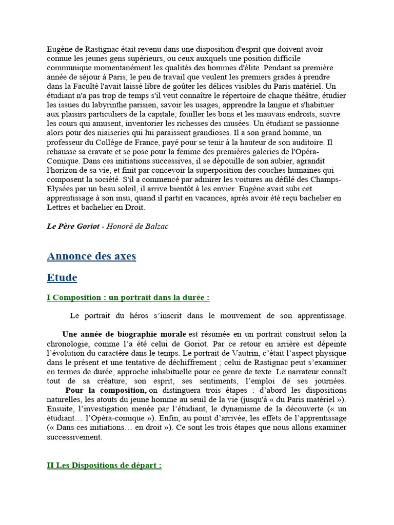 Portrait d'Eugène de Rastignac | PDF | Honoré de Balzac