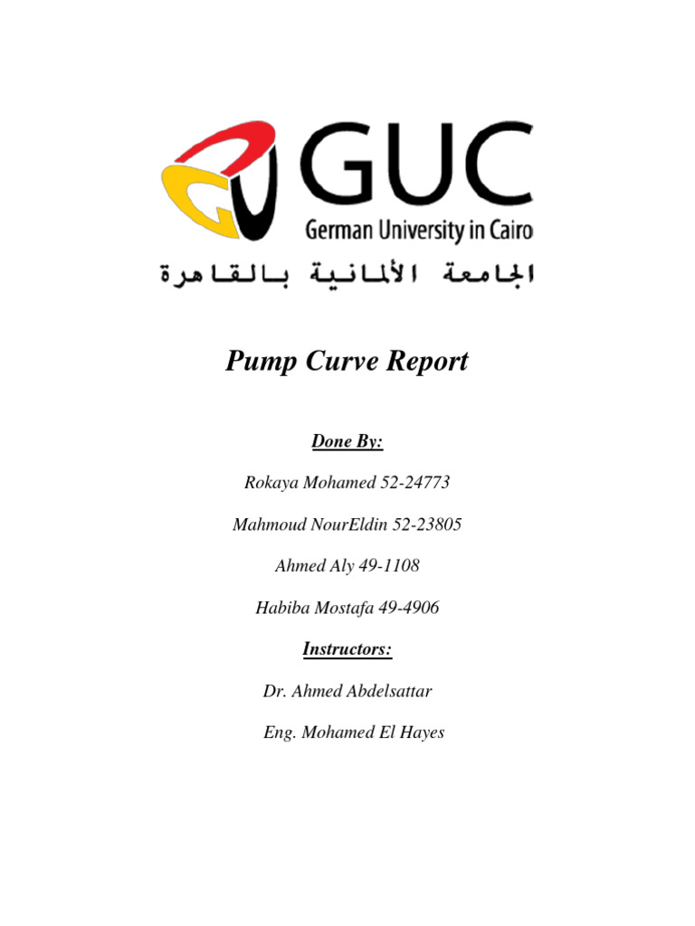 Pump Curve Final Report | PDF | Pump | Equipment