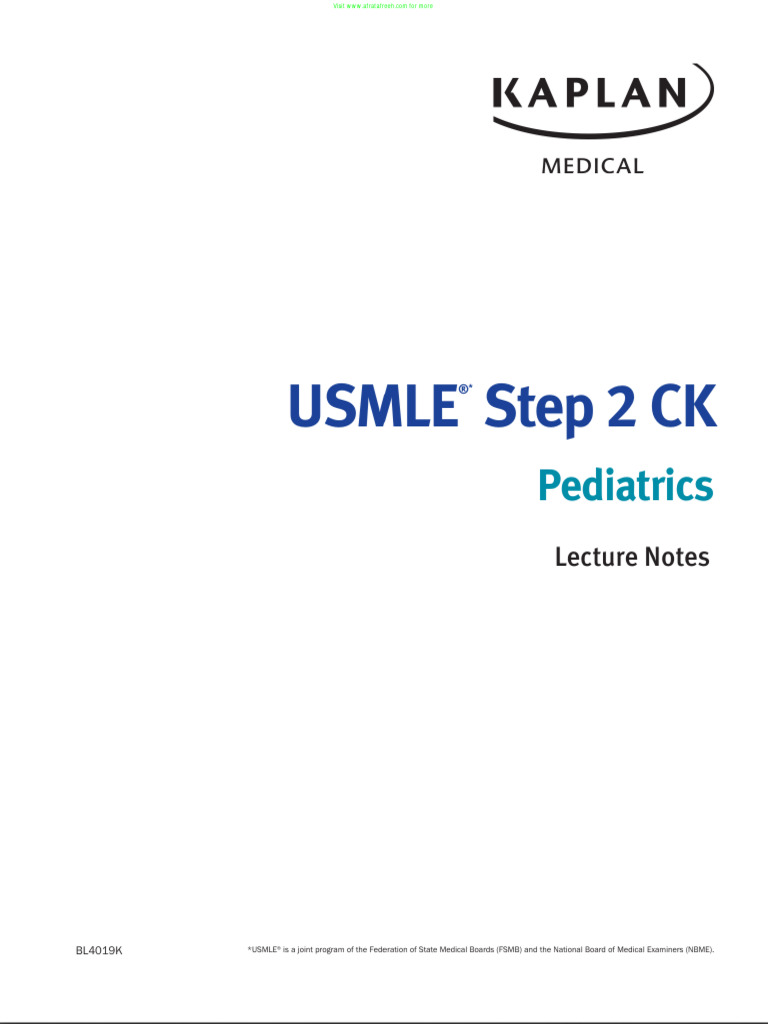 USMLE Step 2 CK Lecture Notes Pediatrics ATF | PDF | United States ...