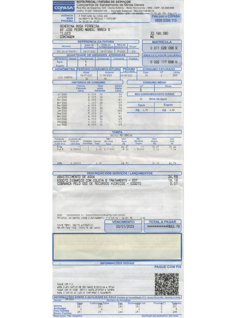 Conta de Agua | PDF