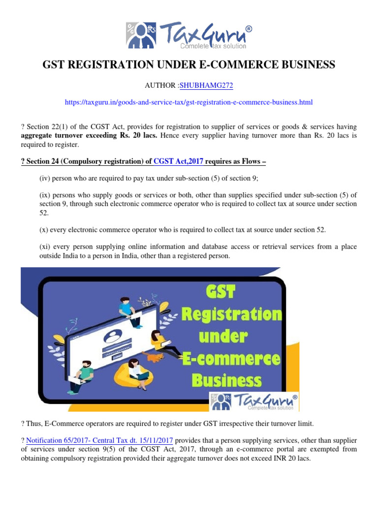GST Registration Under E-Commerce Business - Taxguru - in | PDF | E ...