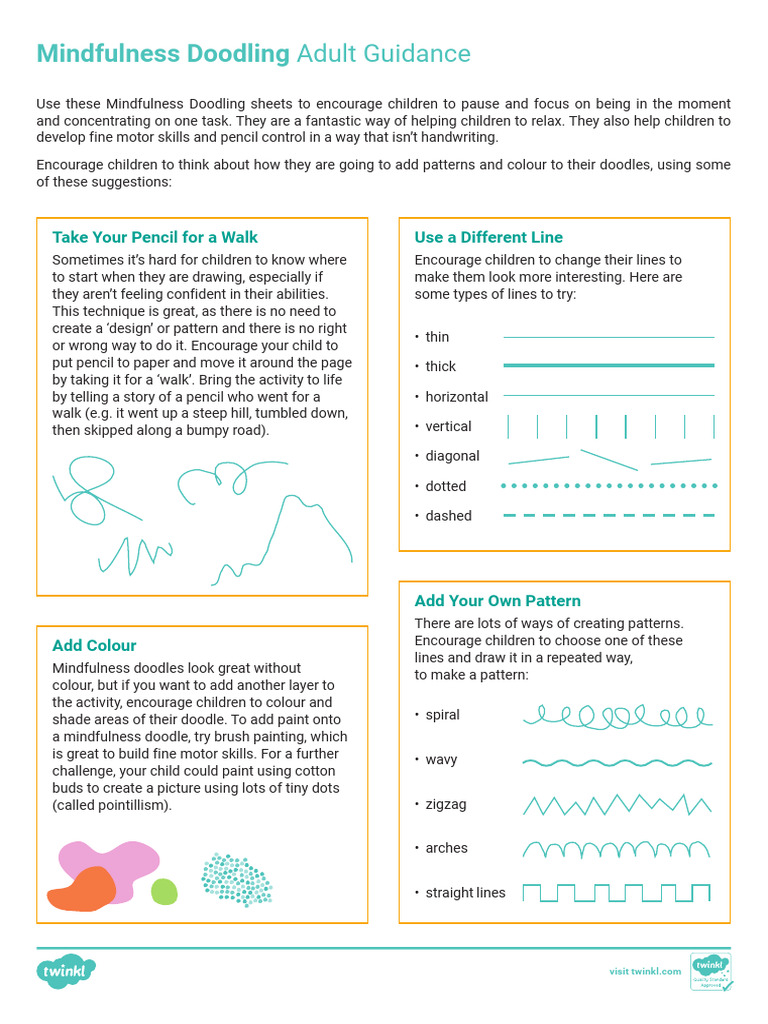 Adult Guidance - Mindfulness Doodling | PDF | Art