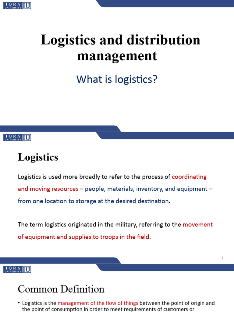 Logistics and Distribution Management Guide | PDF | Logistics | Warehouse