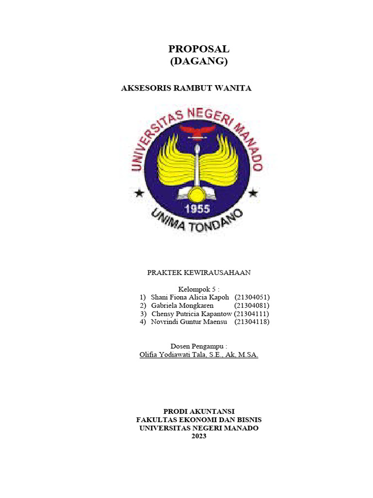 Proposal Dagang Kel. 05 .PK | PDF | Bisnis | Seni