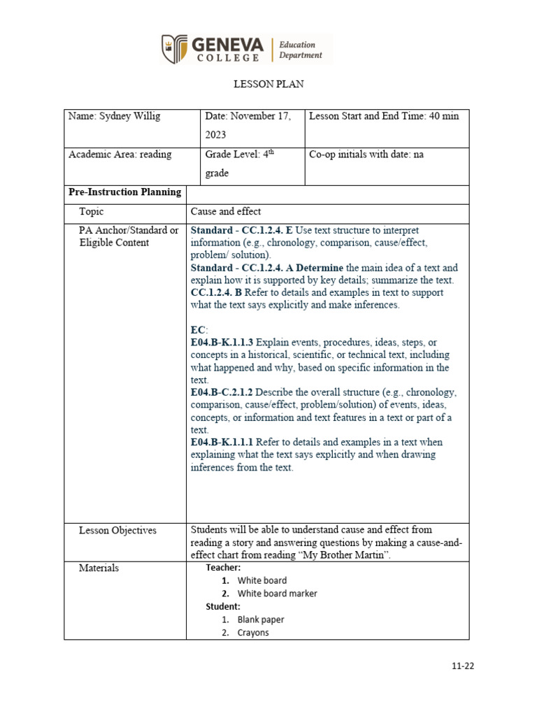 Teaching of Reading Lesson Plan | PDF | Vocabulary | Lesson Plan