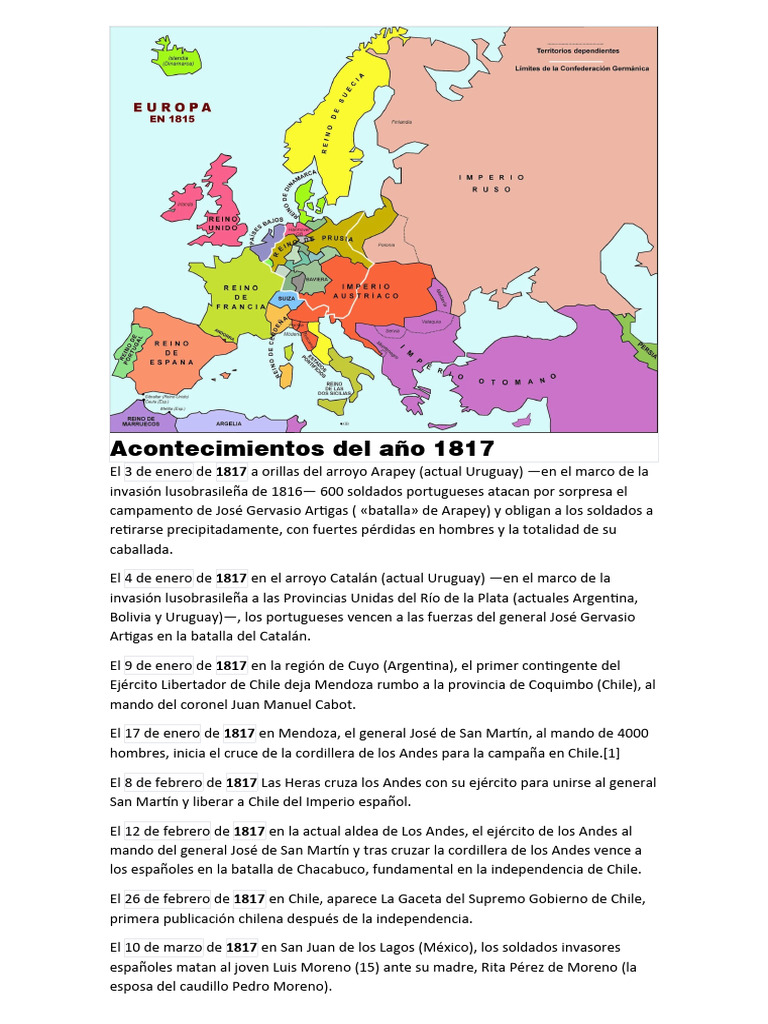Acontecimientos Históricos de 1817 | PDF | Historia