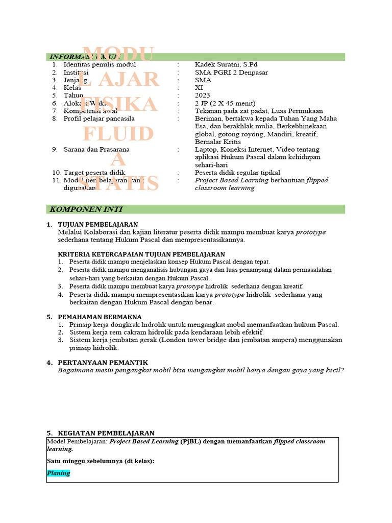 Soal Hukum Pascal Kelas Xi Sma Pdf