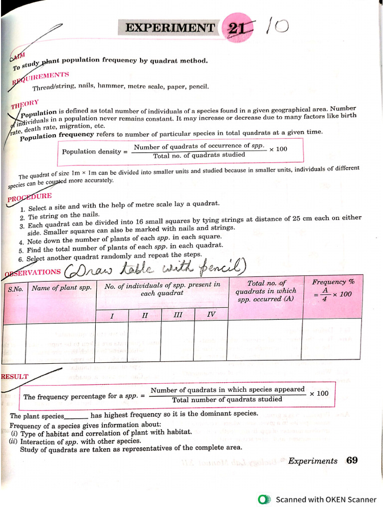 Biology Experiment No-10 | PDF