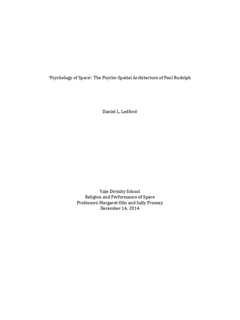 Psychology of Space The Psycho Spatial A | PDF | Space | Psychology