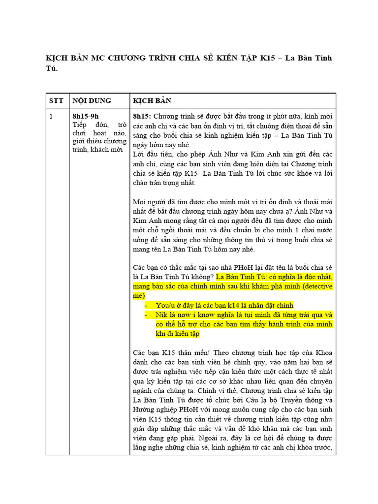 Script MC - LBTT | PDF