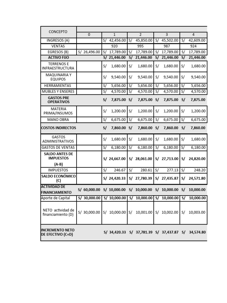 Flujo de Caja Del Negocio | PDF