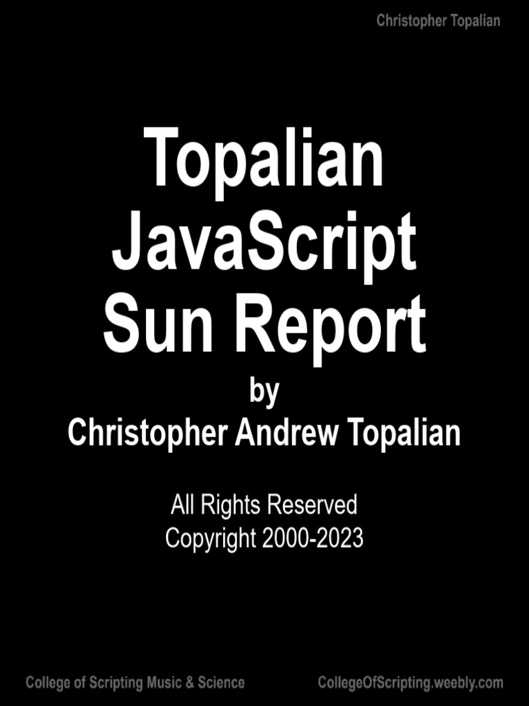 Topalian JavaScript Sun Report by Christopher Topalian | PDF | Graphic Design